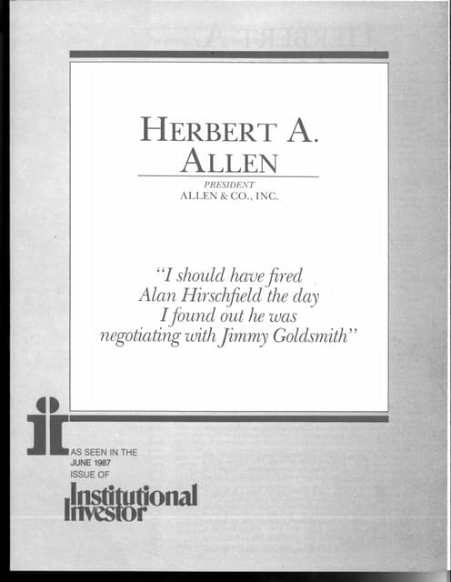 Herbert Allen | New York Times | PDF