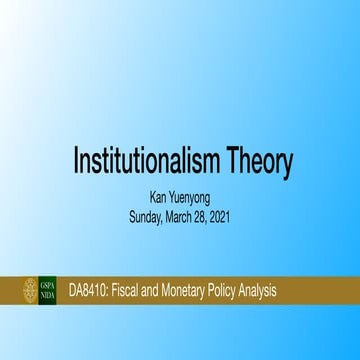Institutionalism Theory on Budgeting | PDF
