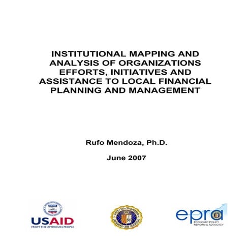 Institutional mapping and analysis of organizations efforts ...