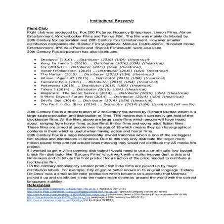 Institutional research (1) | DOCX | Video Production | Content Production