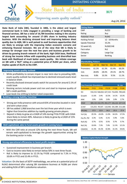 Equity research report | DOCX | Business Banking & Finance | Business