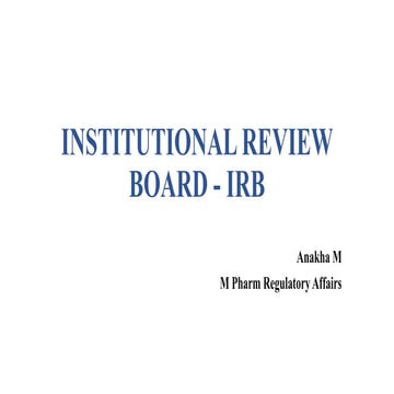 Institutional Review Board (IRB)/ Independent Ethics committee (IEC) | PPTX
