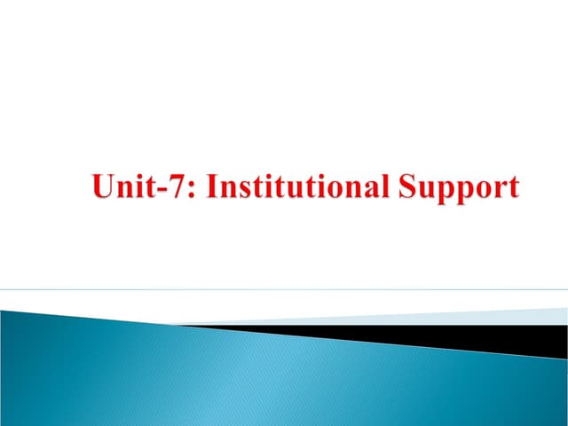 institutional support in Entrepreneurship | PPTX