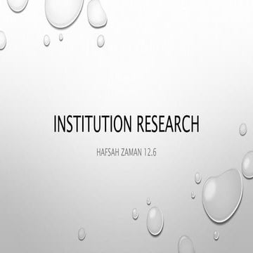 Institution research | PPT