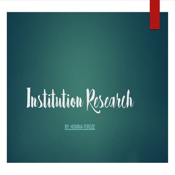 Institution research | PPT
