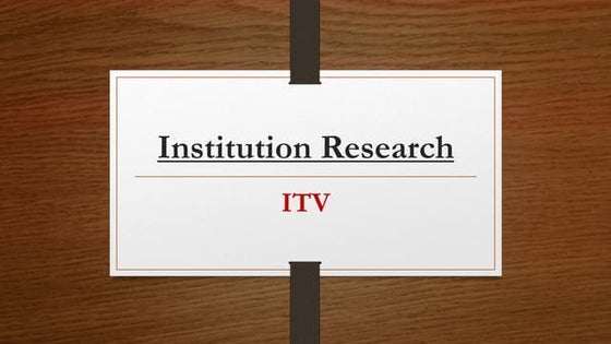 Institutuions ITV | PPTX