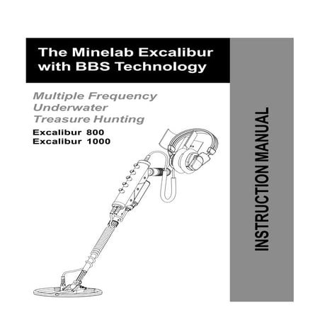 Instruction Manual Minelab Excalibur 800 & 1000 Metal Detectors English ...