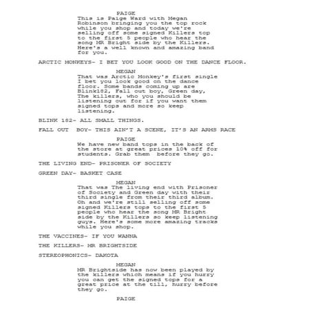 Instore radio script | PDF