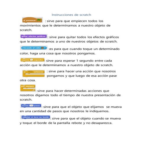 Instrucciones de scratch | DOCX | Programming Languages | Computing