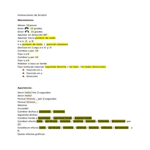 Instrucciones de scratch | DOCX | Programming Languages | Computing
