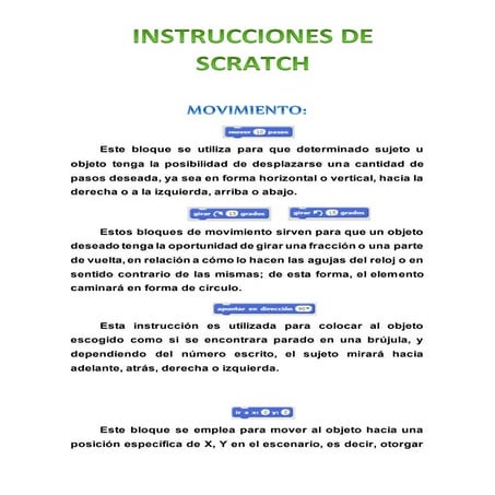 Instrucciones de Scratch | DOCX