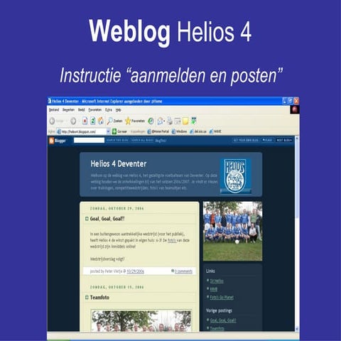 Instructie weblog helios 4 | PPT