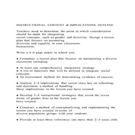 Instructional content & implications outline teachers nee | DOCX