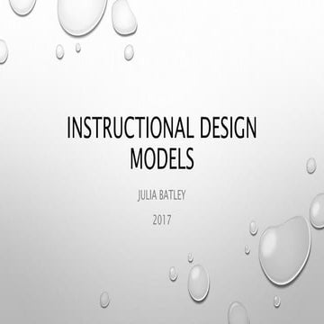 Instructional design models | PPTX