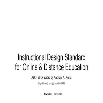 Instructional Design Standard for Online and Distance Education | PPT