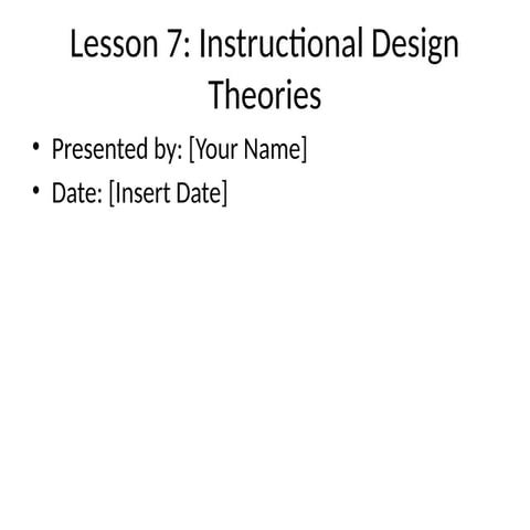 Instructional_Design_Theories behaviorism | PPTX