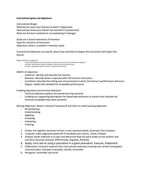 ABCD Method of writing Instructional Objectives | PPTX