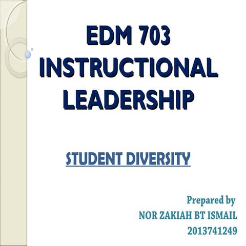 Instructional leadership (chapter 2 student diversity) | PPT