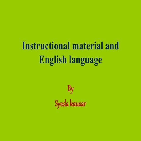 Instructional material and english language | PPTX