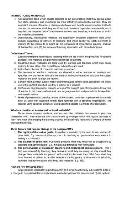 Curriculum and materials in elt | DOCX