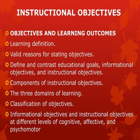 Instructional Objectives and Learning Outcomes | PPTX