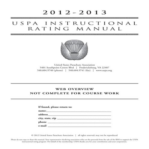 Instructional rating course uspa | PDF