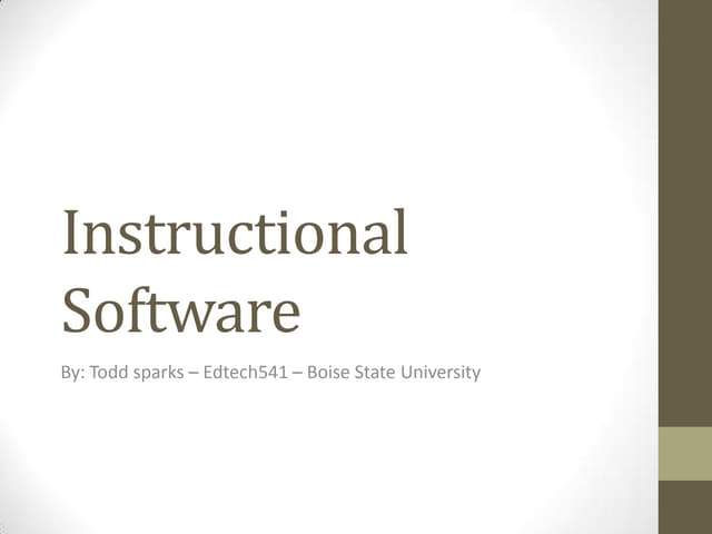Ed.tech.ii chapter 6 (instructional software for classroom use) | PPTX