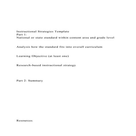 Instructional Strategies TemplatePart 1 National or s.docx