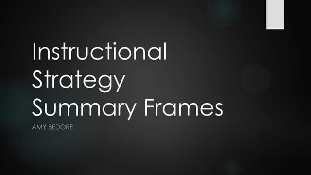 Instructional Strategy Presentation For Eex 4066 Ppt