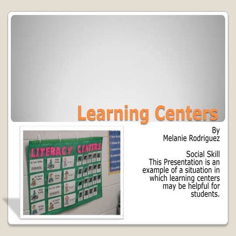 Instructional strategy learning centers | PPTX | Education