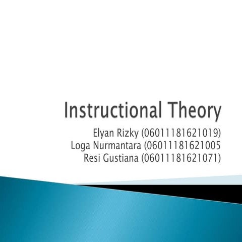 Instructional Theories | PPTX