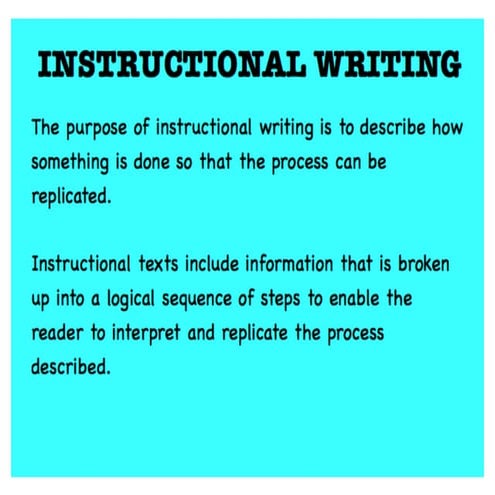 Instructional writing | PPT