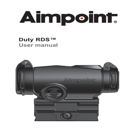 Instruction Manual | Aimpoint Duty RDS | Optics Trade | PDF