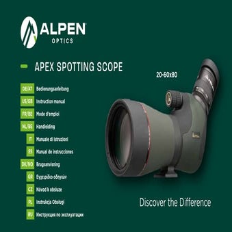 Instruction Manual | Alpen Optics Apex Spotting Scopes | Optics Trade | PDF
