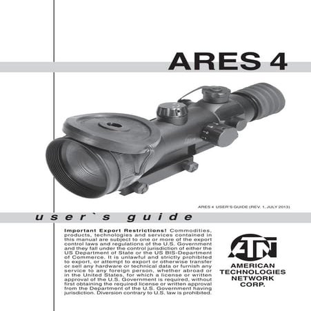 Instruction Manual ATN ARES 4 Series Weapon Sights | Optics Trade | PDF