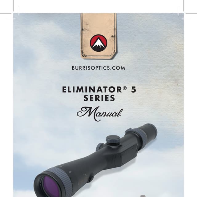 Instruction Manual | Burris Eliminator V Laserscope Riflescopes ...