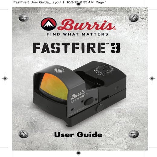 Instruction Manual | Burris Fast Fire III | Optics Trade | PDF