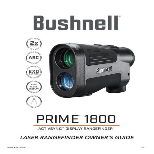 Instruction Manual | Bushnell Prime Laser Rangefinders | Optics Trade | PDF