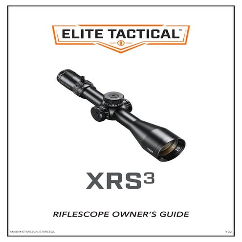 Instruction Manual | Bushnell Elite Tactical 6-36x56 XRS3 | OpticsTrade ...
