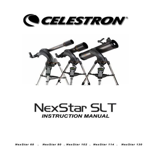 Instruction Manual | Celestron NextStar SLT Telescopes | Optics Trade | PDF