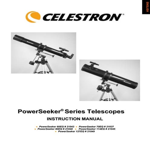 Instruction Manual | Celestron PowerSeekere EQ | Telescopes | Optics ...