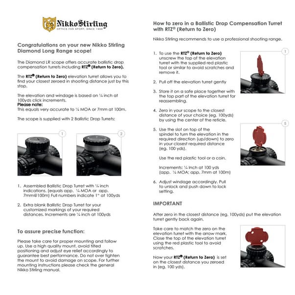 Instruction manual | Nikko Stirling Diamond LR Rifle Scopes | Optics ...