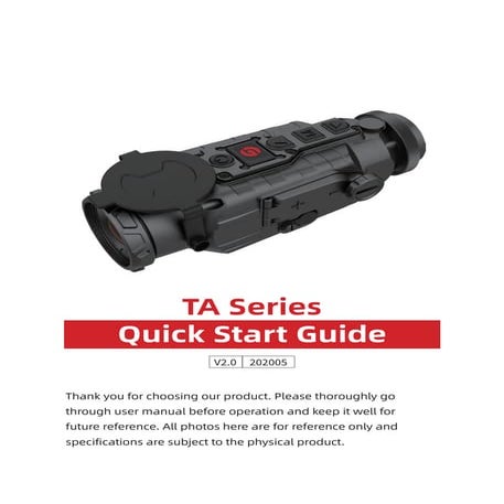 Instruction Manual | Guide TA Series | Optics Trade | PDF