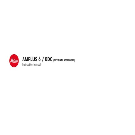 Instruction Manual | Leica Amplus | Optics Trade | PDF