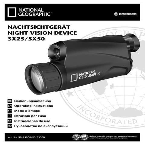 Instruction manual | National Geographic 3x25 Night Vision | Optics ...