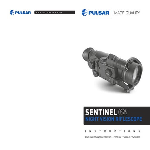 Instruction Manual PULSAR Sentinel GS 2.5x60 Rifle Scope | Optics Trade ...