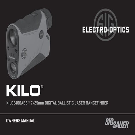 Instruction Manual | Sig Sauer Kilo 2400 ABS | Optics Trade | PDF