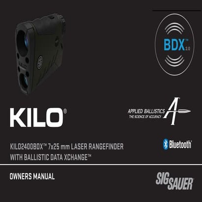 Instruction Manual | Sig Sauer Kilo 2400 BDX | Optics Trade | PDF ...
