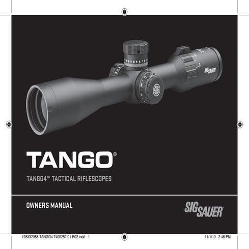 Instruction Manual | Sig Sauer Tango4 Riflescopes | Optics Trade | PDF