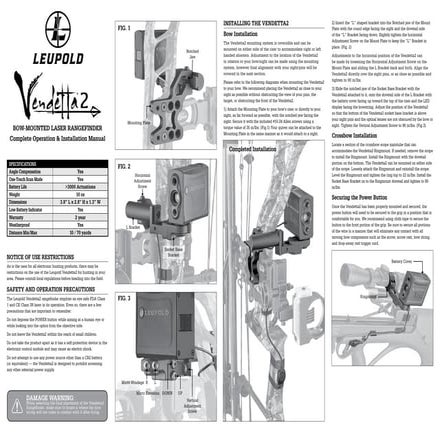 Instruction manual | Leupold Vendetta 2 Rangefinders | Optics Trade | PDF